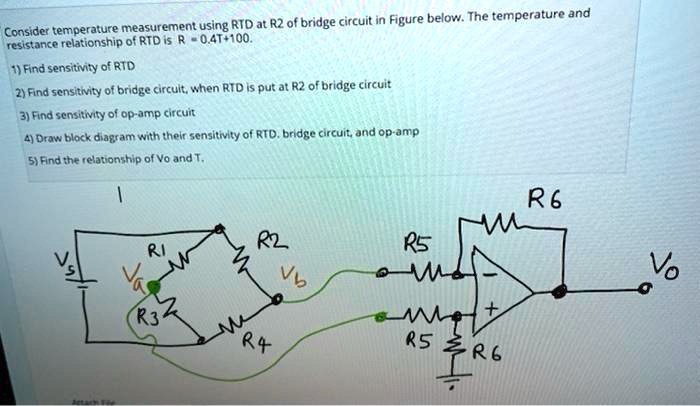 SOLVED: Instrumentation and Control Consider temperature measurement using RTD at R2 of the ...