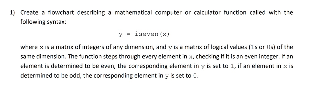 Solved 1 Create A Flowchart Describing Mathematical Computer Or Calculator Function Called 2680