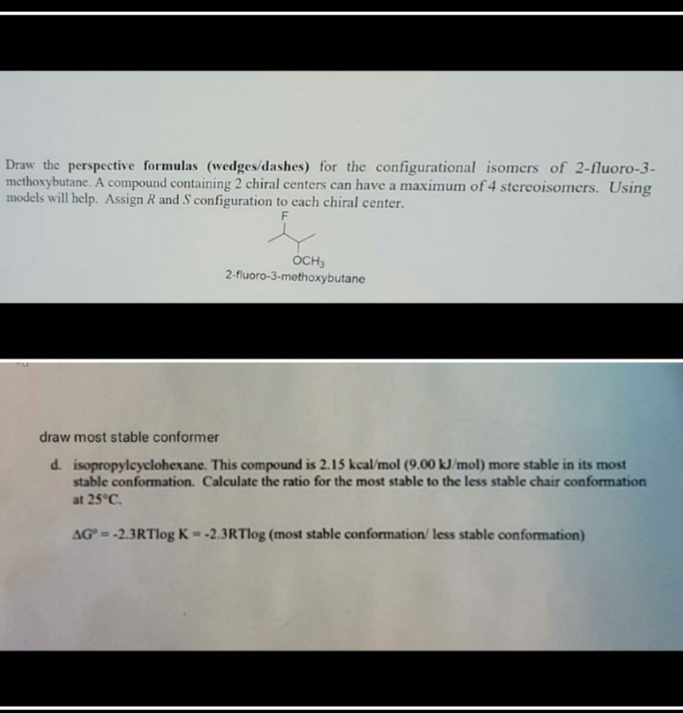 draw the perspective formulas wedgesdashes for the configurational ...