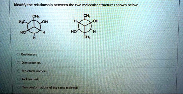 SOLVED: Identify the relationship between the two molecular structures ...