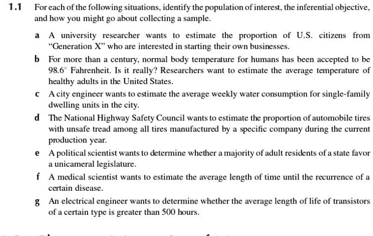 11 for each of the following situations identify the population of ...