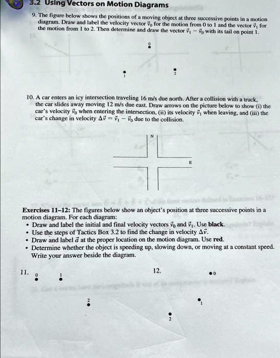 3.2 Using Vectors on Motion Diagrams 9. The figure below shows the ...