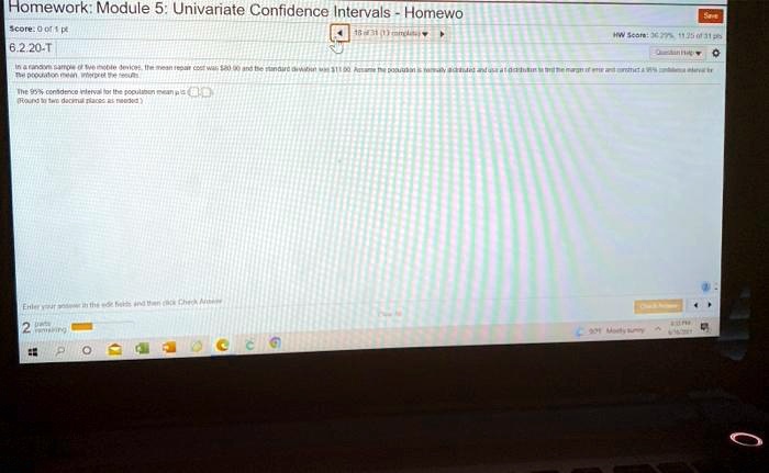 homework module 5 univariate confidence intervals homewio 6220 t 89672