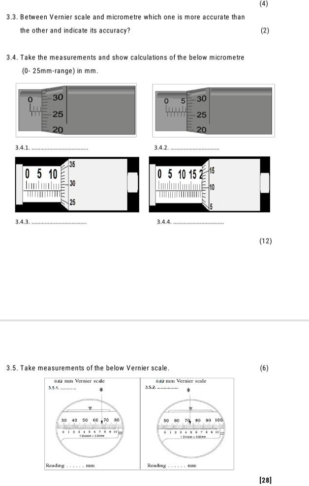 SOLVED: Please answer accordingly. (4) 3.3. Between the Vernier scale ...