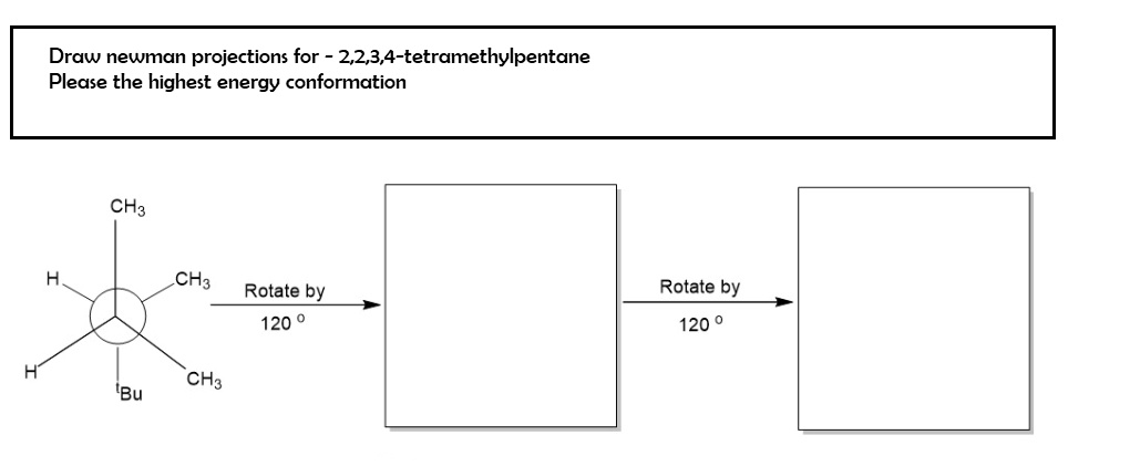 SOLVED: Draw Newman projections for 2,2,3,4-tetramethylpentane. Please identify the highest ...