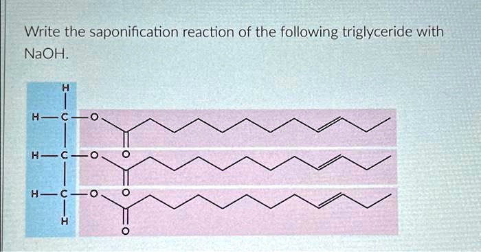 Write the saponification reaction of the following...