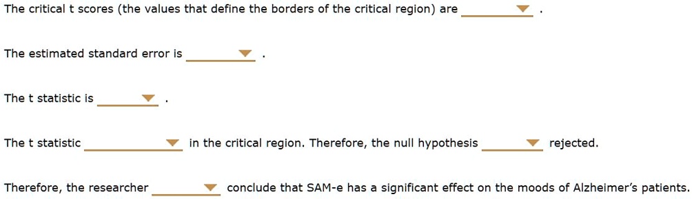 The critical t scores (the values that define the borders of the ...