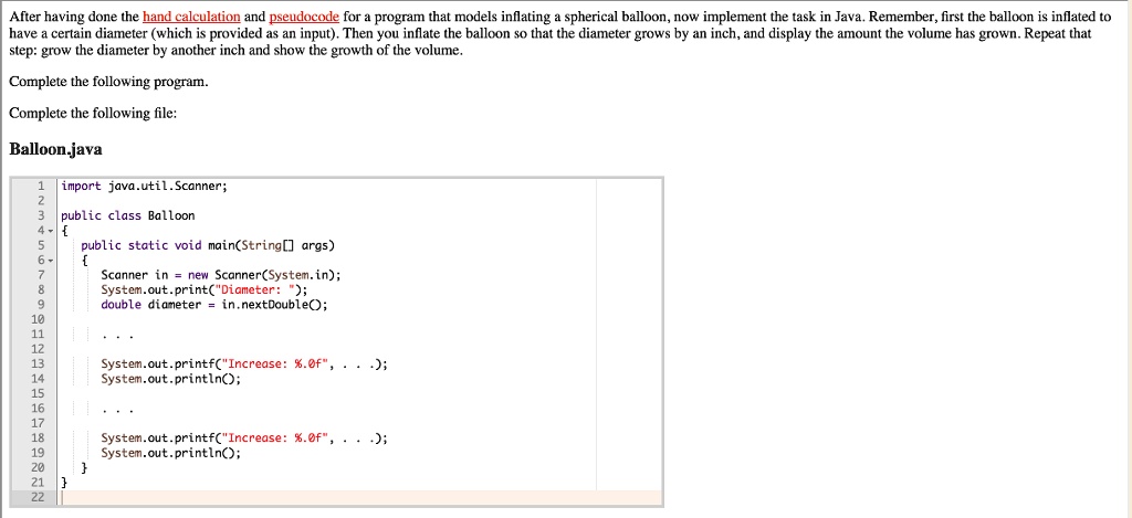Solved Text Complete The Following File Using Java For An Intro To Java Class After Having