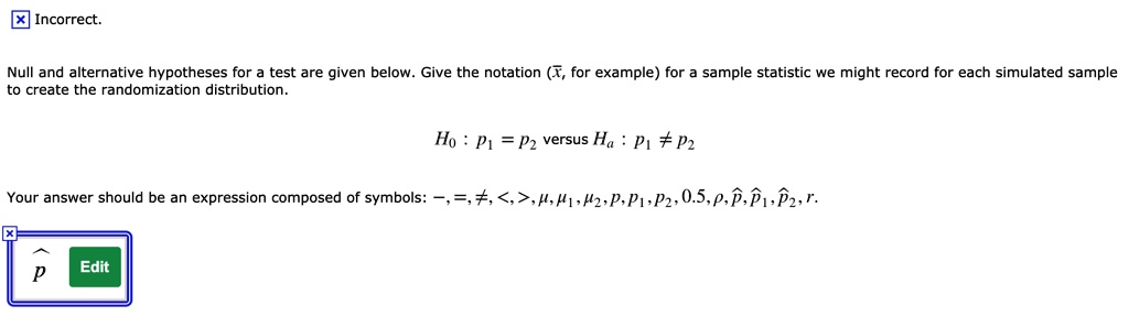 Solved Null And Alternative Hypotheses For The Test Are Given Below Give The Notation 1 For 0774