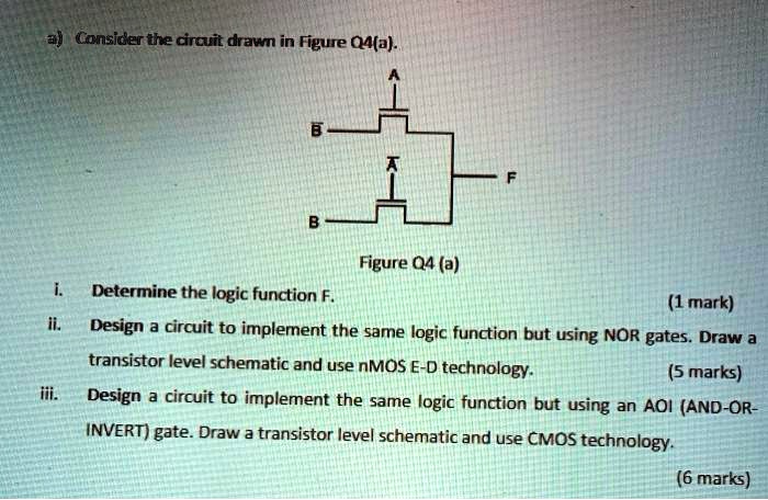 Solved Consider The Circuit Drawn In Figure Q4a Figure 04 A Determine The Logic Function 1