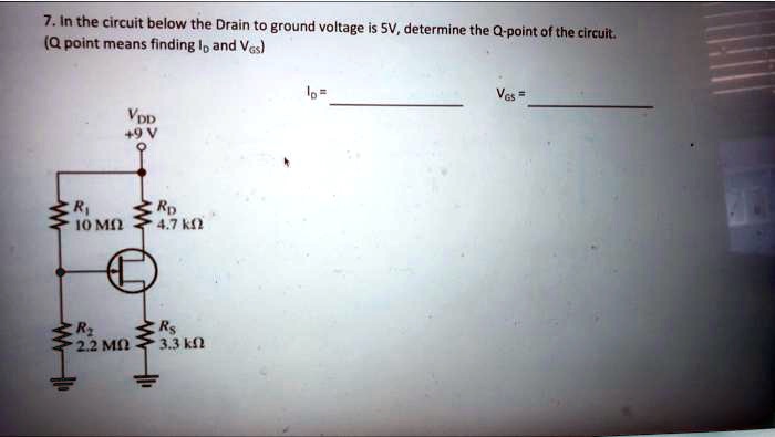 SOLVED: In the circuit below, the Drain to ground voltage is VD ...