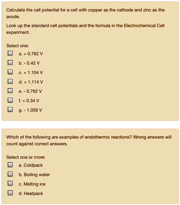 SOLVED: Calculate the cell potential for a cell with copper as the cathode and zinc as the anode ...