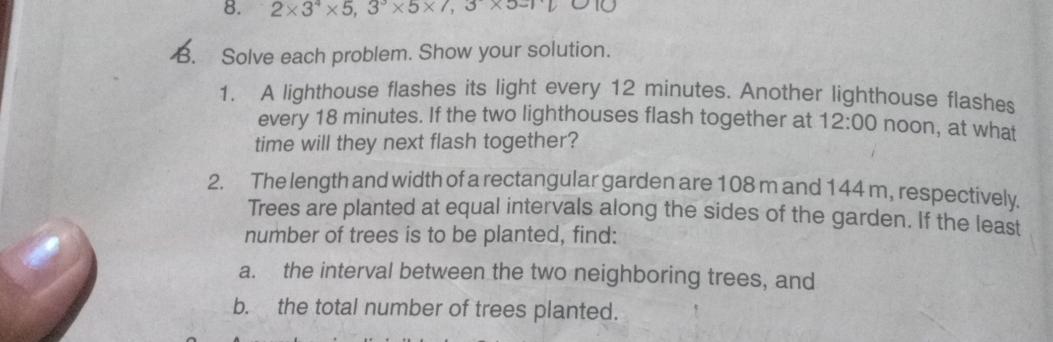 SOLVED: 6. Solve each problem. Show your solution. 1. A lighthouse ...