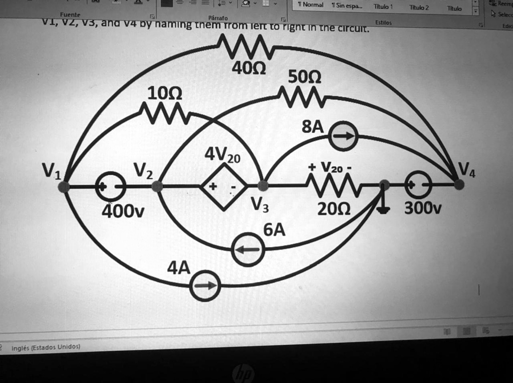 V1, V2, V3, and V4 by naming them from left to right in the circuit. 40 ...