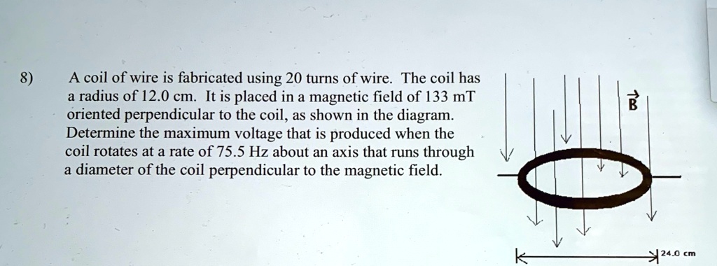 A coil of wire is fabricated using 20 turns of wire. The...
