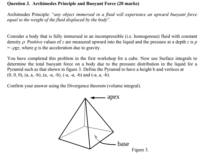 Question 3. Archimedes Principle and Buoyant Force (20 marks ...