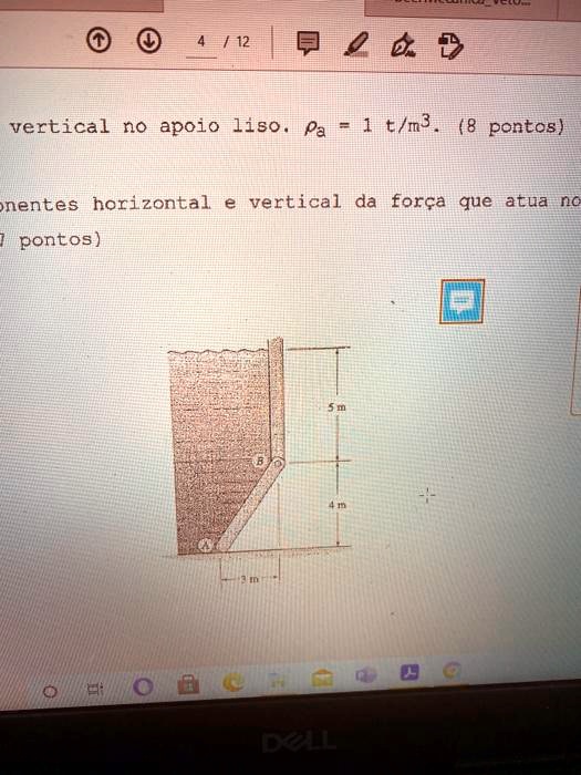 The AB gate, shown in the figure, is 8m wide. To determine: a) the ...
