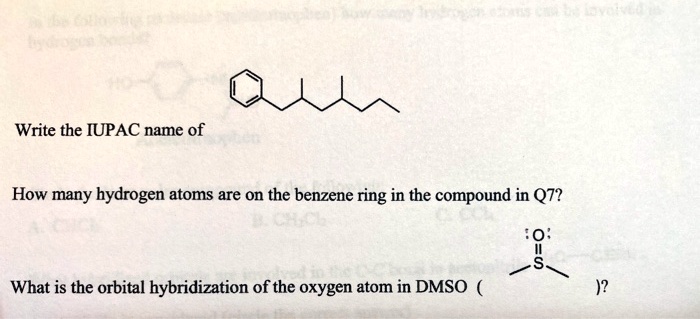 SOLVED: Write the IUPAC name of How many hydrogen atoms are on the ...