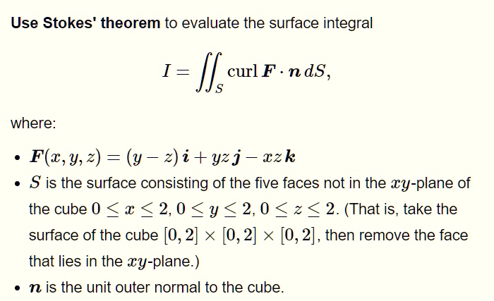 Solved Use Stokes Theorem To Evaluate The Surface Integral I âˆ