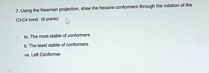Solved Projection Draw The Hexane Conformers Through The Rotation Of