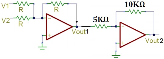 SOLVED: a) Calculate the Vout1 output of the first opamp circuit given below as a formula in ...