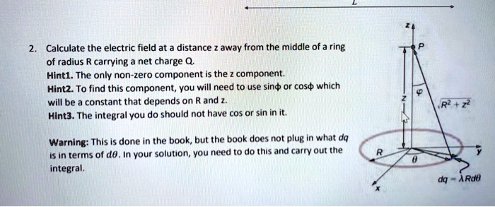 SOLVED: Calculate the electric field at a distance away from the middle ...