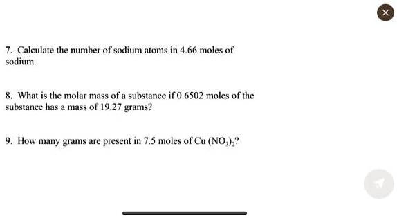 SOLVED:Calculate the number of sodium atoms in 66 moles of sodium: What ...