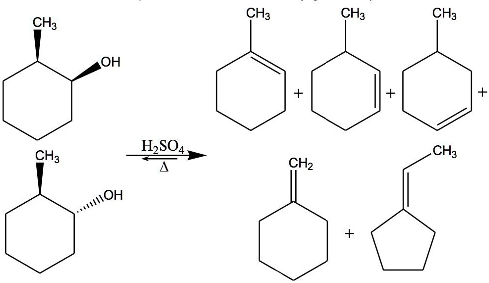 SOLVED: Find the reaction mechanism of the dehydration that will give ...