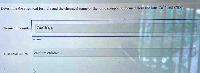 SOLVED: Texts: Determine the chemical formula and the chemical name of ...
