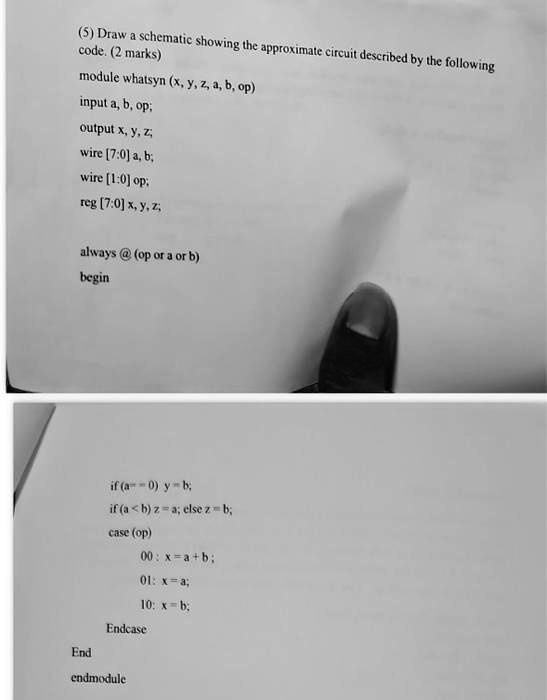SOLVED: Texts: (5) Draw a schematic showing the approximate circuit described by the following ...