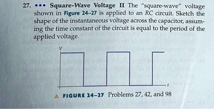 27.... Square-Wave Voltage II The "square-wave" voltage shown in Figure 24-27 is applied to an ...