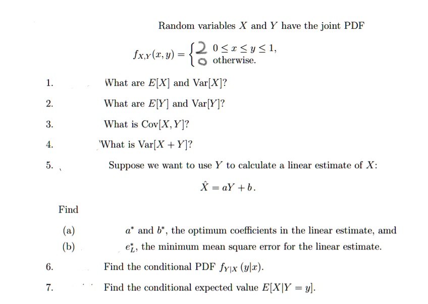 SOLVED:Random variables X and Y have the joint PDF {3 0
