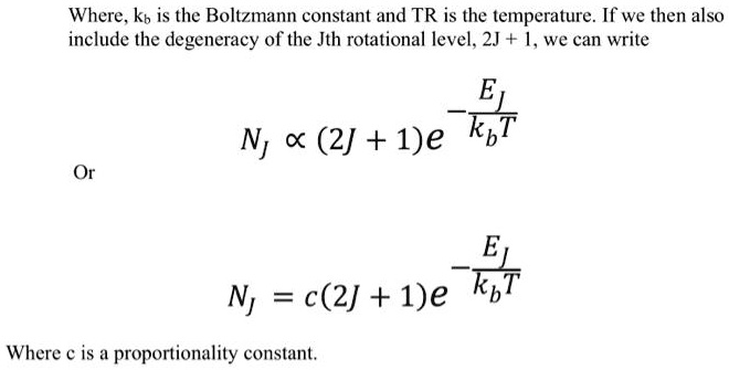 SOLVED: Where kb is the Boltzmann constant and TR is the temperature ...