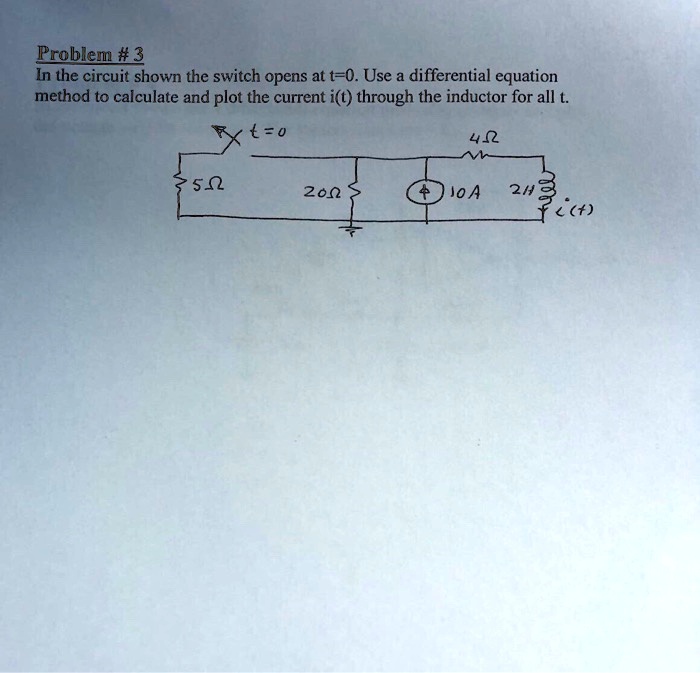 problem3 in the circuit shown the switch opens at t0use a differential equation method to ...