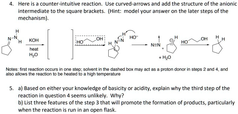 SOLVED: Here is a counter-intuitive reaction Use curved-arrows and add ...