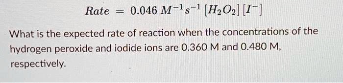 The following rate law was determined for the reaction of peroxide and ...