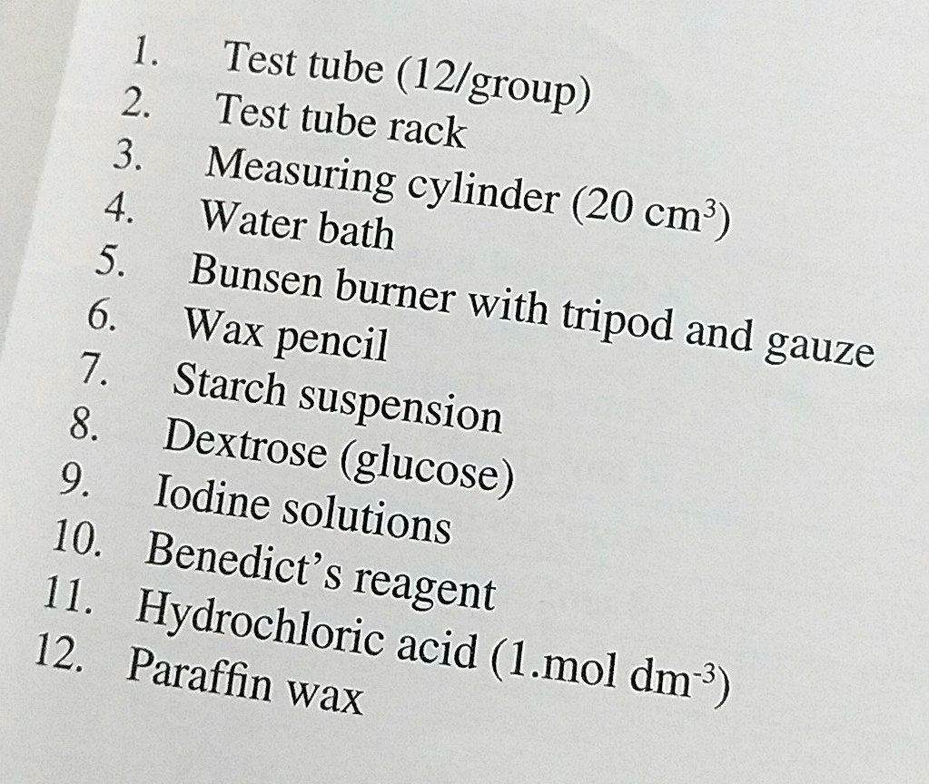 SOLVED: 1 _ Test tube 2 Test (12/group) tube rack 3. Measuring 4, Water ...