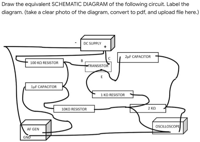 SOLVED: Draw the equivalent SCHEMATIC DIAGRAM of the following circuit ...