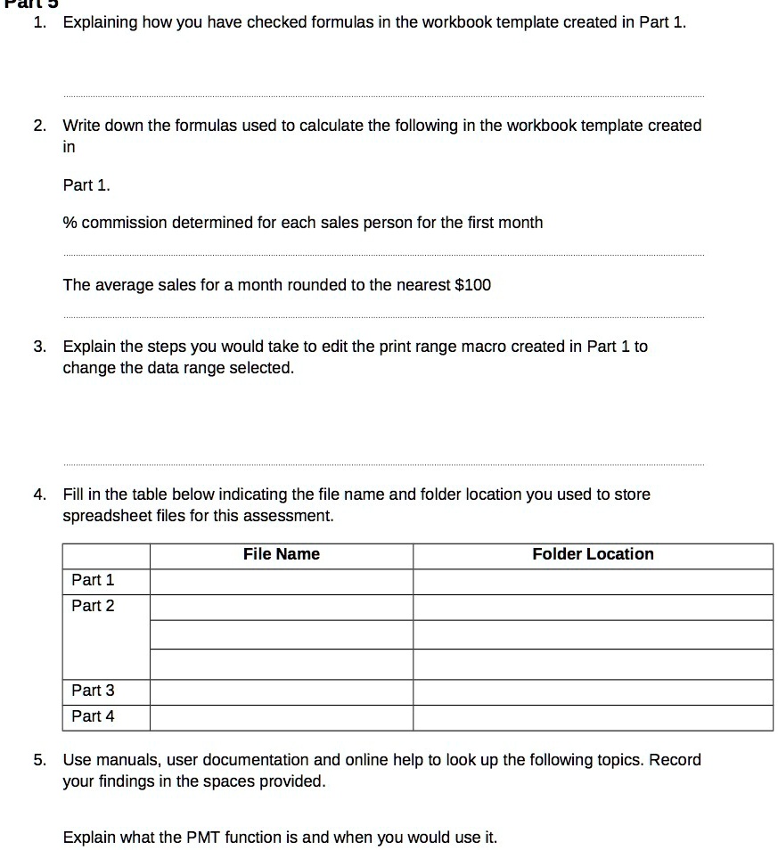 1. Explaining how you have checked formulas in the workbook template ...
