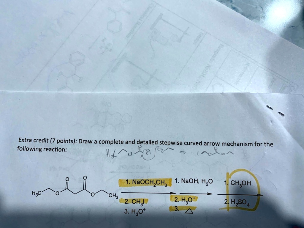 SOLVED: Extra credit points: Draw a complete and detailed stepwise curved arrow mechanism for ...