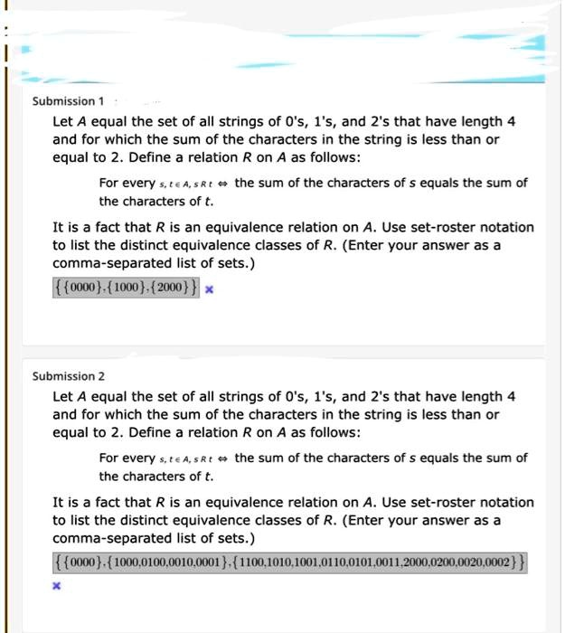 SOLVED: Submission Let A equal the set of all strings of 0's 1's and 2 ...