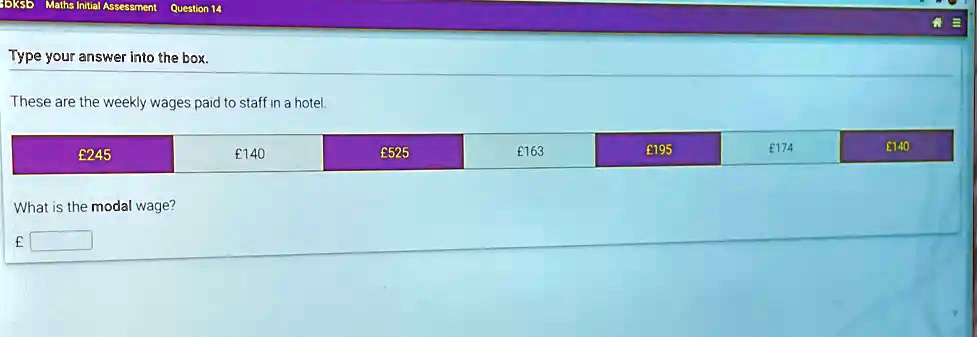 bksb Maths Initial Assessment Question 14 Type your answer into the box ...