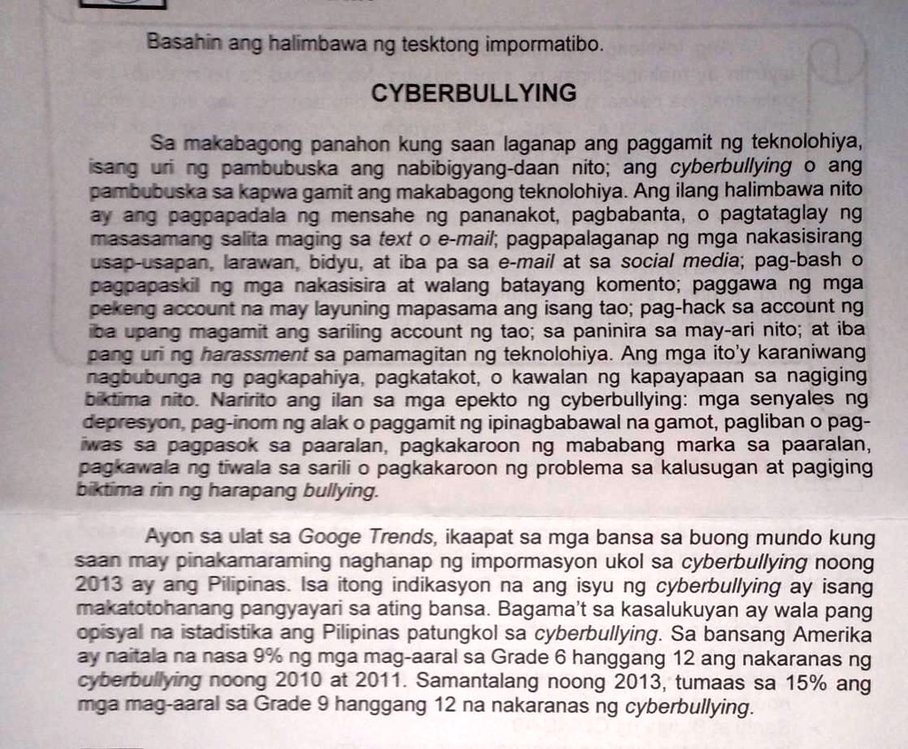 3 ano ang mga layunin ng tekstong impormatibo ano anong katangian ng ...