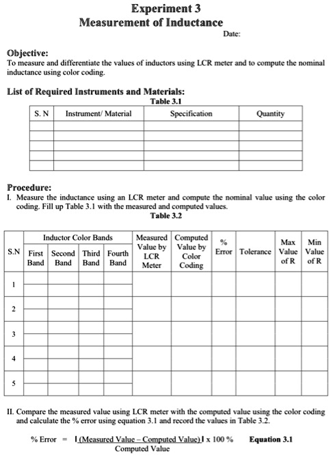 experiment 3 measurement of inductance date objective to measure and ...