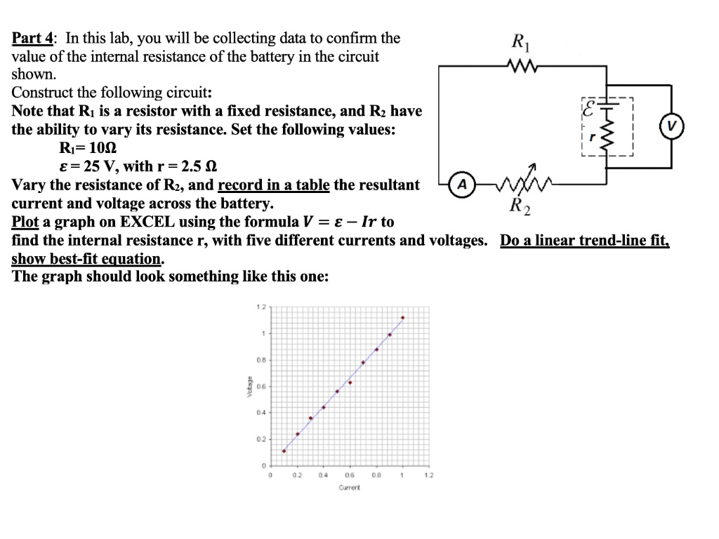 SOLVED: Part 4: In this lab, You will be collecting data to confirm the R value of the internal ...