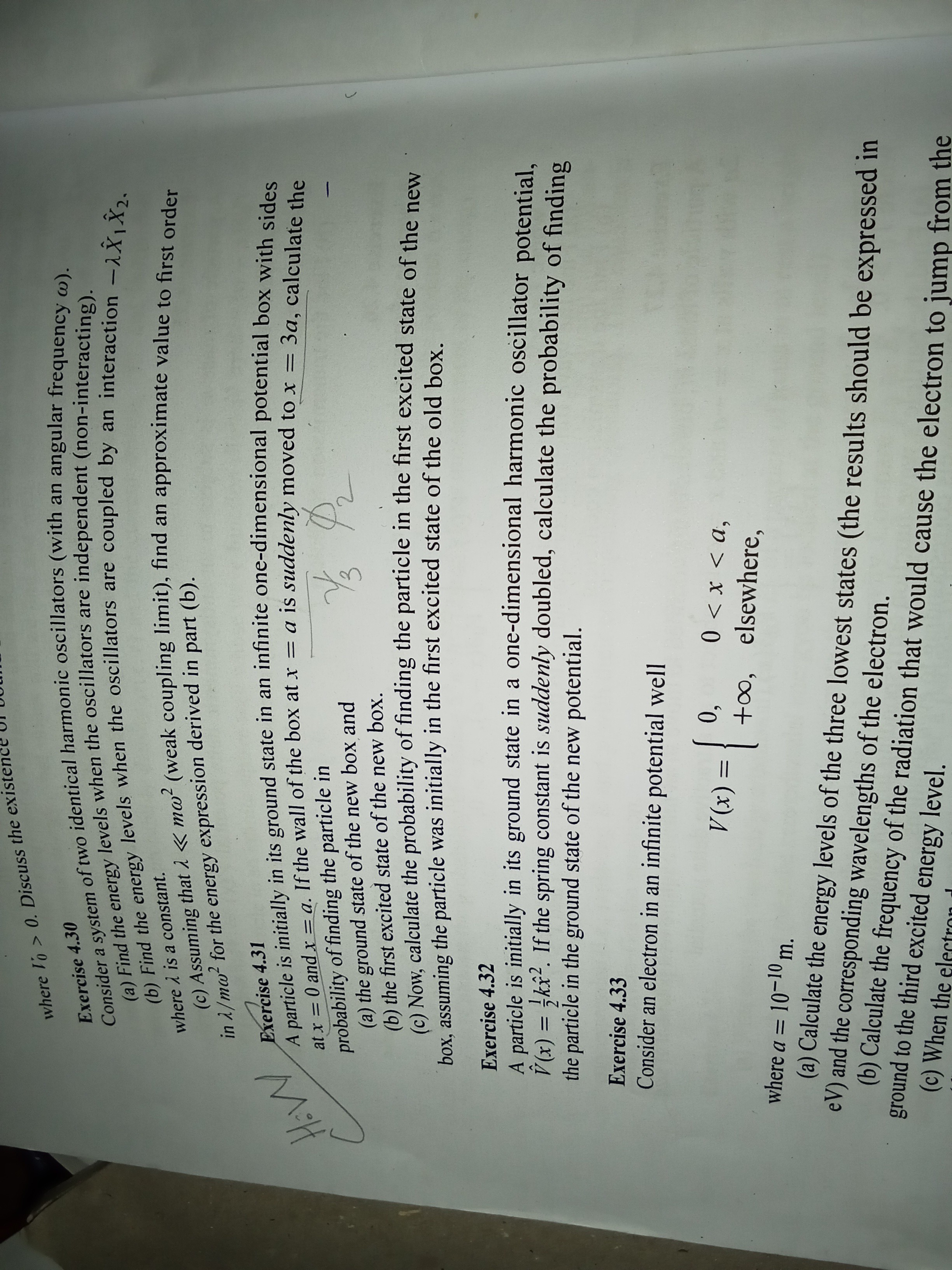 1 mexercise 431a particle is initially in its ground state in an one ...