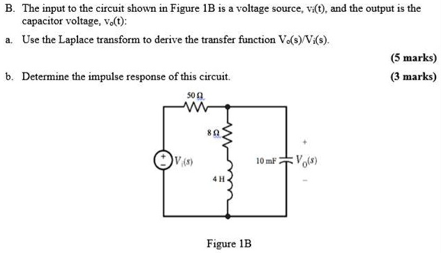 B. The input to the circuit shown in Figure 1B is a voltage source, vi(t), and the output is the ...