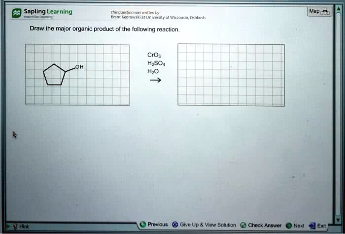 SOLVED: Draw the major organic product of the following reaction ... SOLVED: Draw the major organic product of the following reaction ...