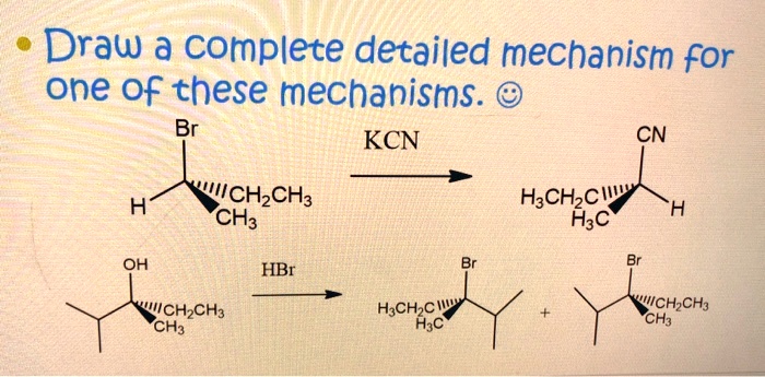 SOLVED: Draw a complete detailed mechanism for one of these mechanisms ...