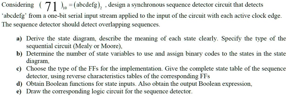 SOLVED: abcdefg' from a one-bit serial input stream applied to the input of the circuit with ...